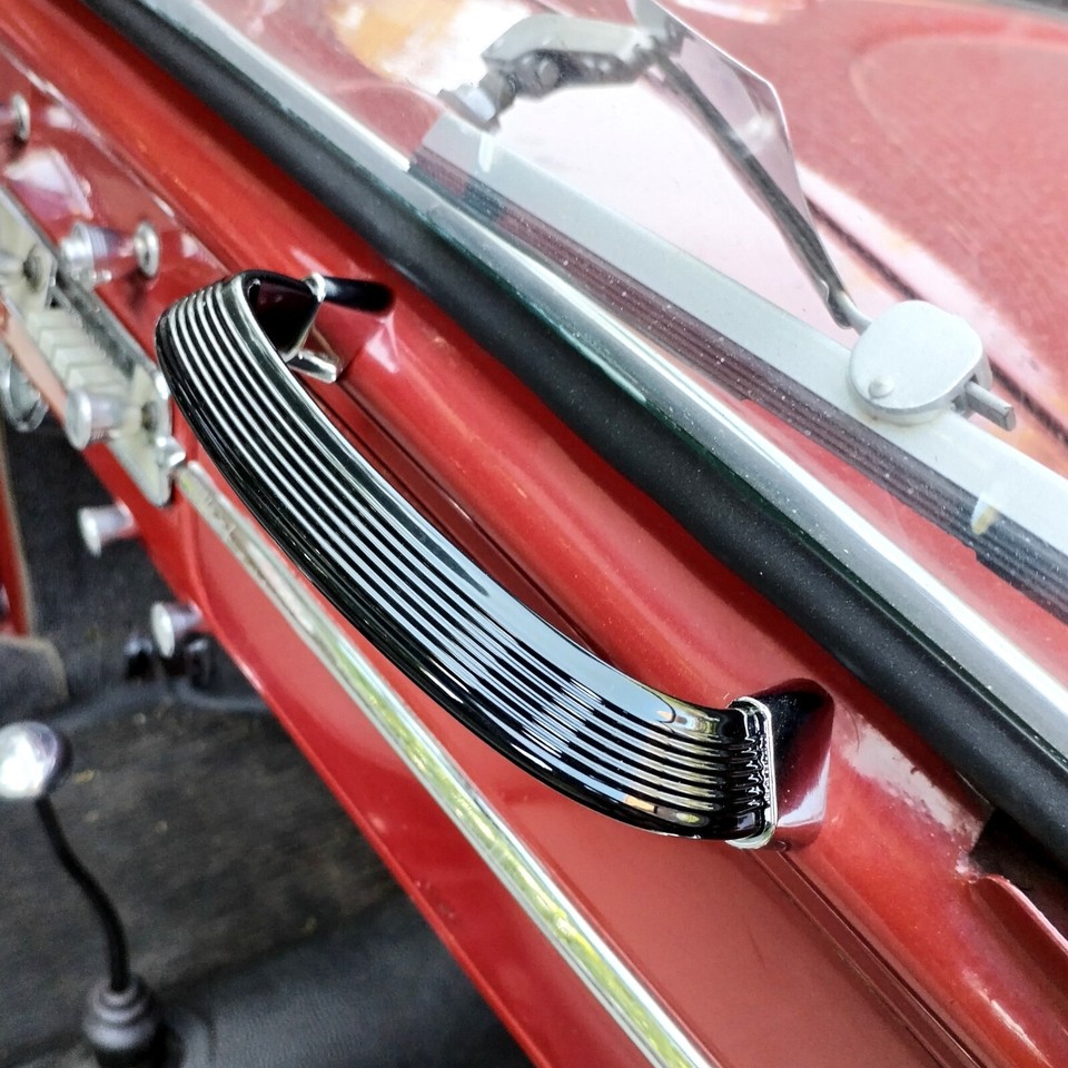 Beetle Dash Grab Handle for VW Bug Deluxe Aluminium BLACK CHROME 1958 ...