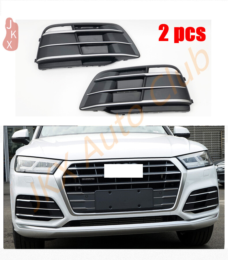 For Audi Q5 SQ5 2018-2020 LH+RH Side Front Bumper Fog Light Lamp Grille ...