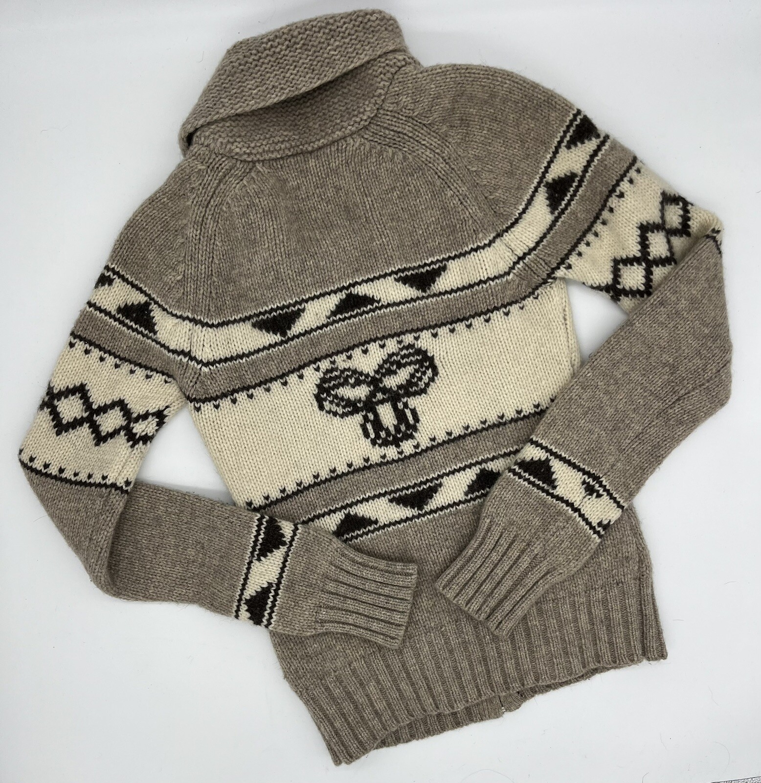 Aritzia TNA Sea To Sky Beige/cream/ Brown Lambs Wool Sweater Size Small ...