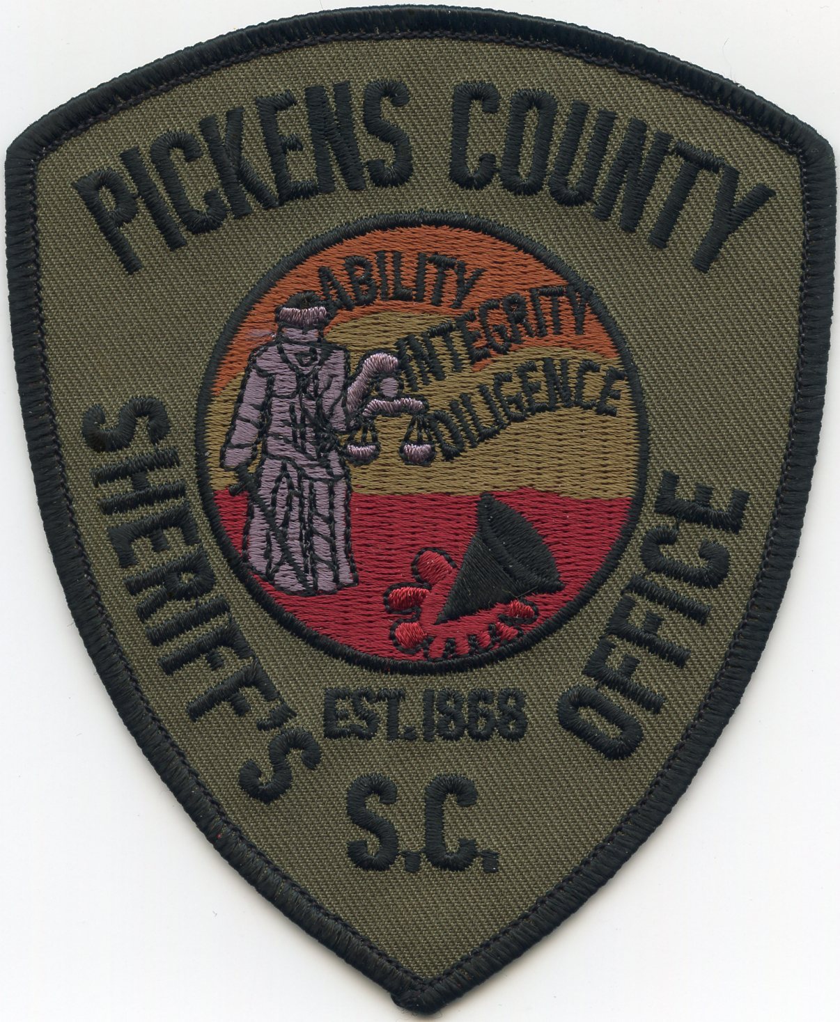 PICKENS COUNTY SOUTH CAROLINA SC subdued SHERIFF POLICE PATCH | eBay