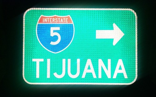 TIJUANA Interstate 5 California route road sign 18"x12", San Diego ...