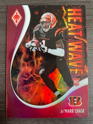 2021 Panini Phoenix Ja'Marr Chase Rookie Heat Wave Red Prizm RC SP ...