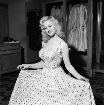 Sabrina English glamour model and actress demonstrates the e- 1957 Old ...