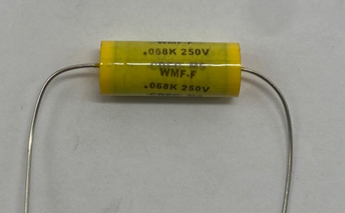 WMF-F metalized Yellow polyester film capacitor axial lead 0.068uf/200V ...