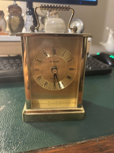 Vintage Made In England Brass Metamec Quartz Table Clock | eBay Australia