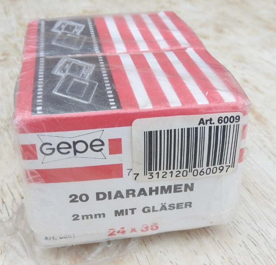 Gepe 24 Glassed Slide Mounts 2 boxes 0f 20 Original wrapping - Unopened ...