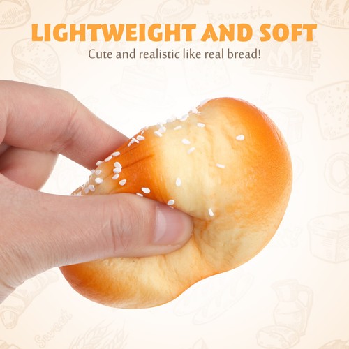 4Pcs lifelike bread Kitchen Grocery Toy Fake Sandwich Artificial Bread ...