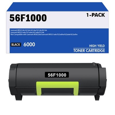 56F1000 Toner Cartridge Compatible for Lexmark MS421dn MS521dn MS621dn ...