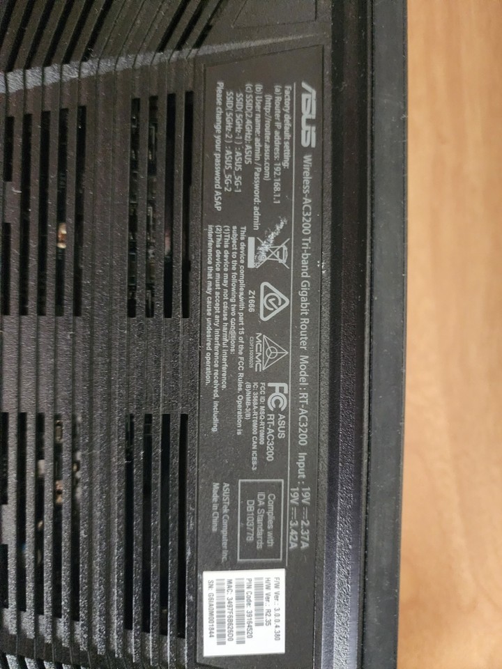 DDWRT firmware ASUS RT-AC3200 1300 Mbps 4 Port Tri-Band Wireless Router ...