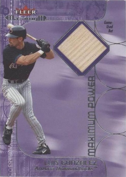 2002 Fleer Maximum - Maximum Power Game-Used Bat Luis Gonzalez (MEM ...