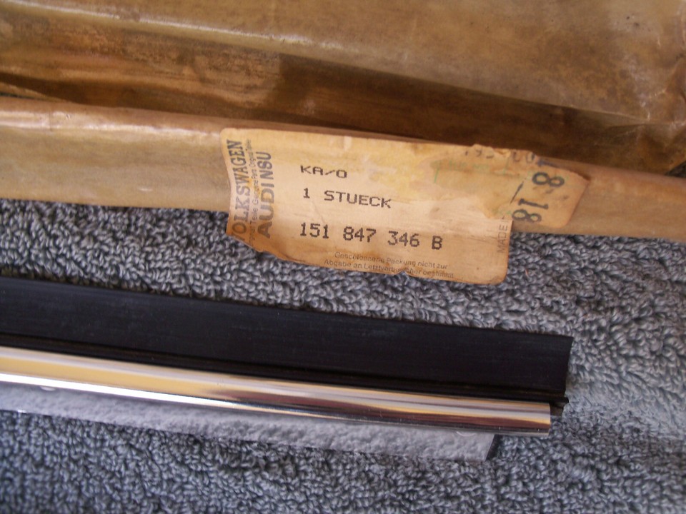 NOS VW Volkswagen Type 1 Convertible rear side Window Scraper molding ...