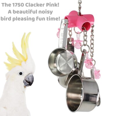 1750 Pink Clacker Bird Toy parrot cage toy cages african grey amazon ...