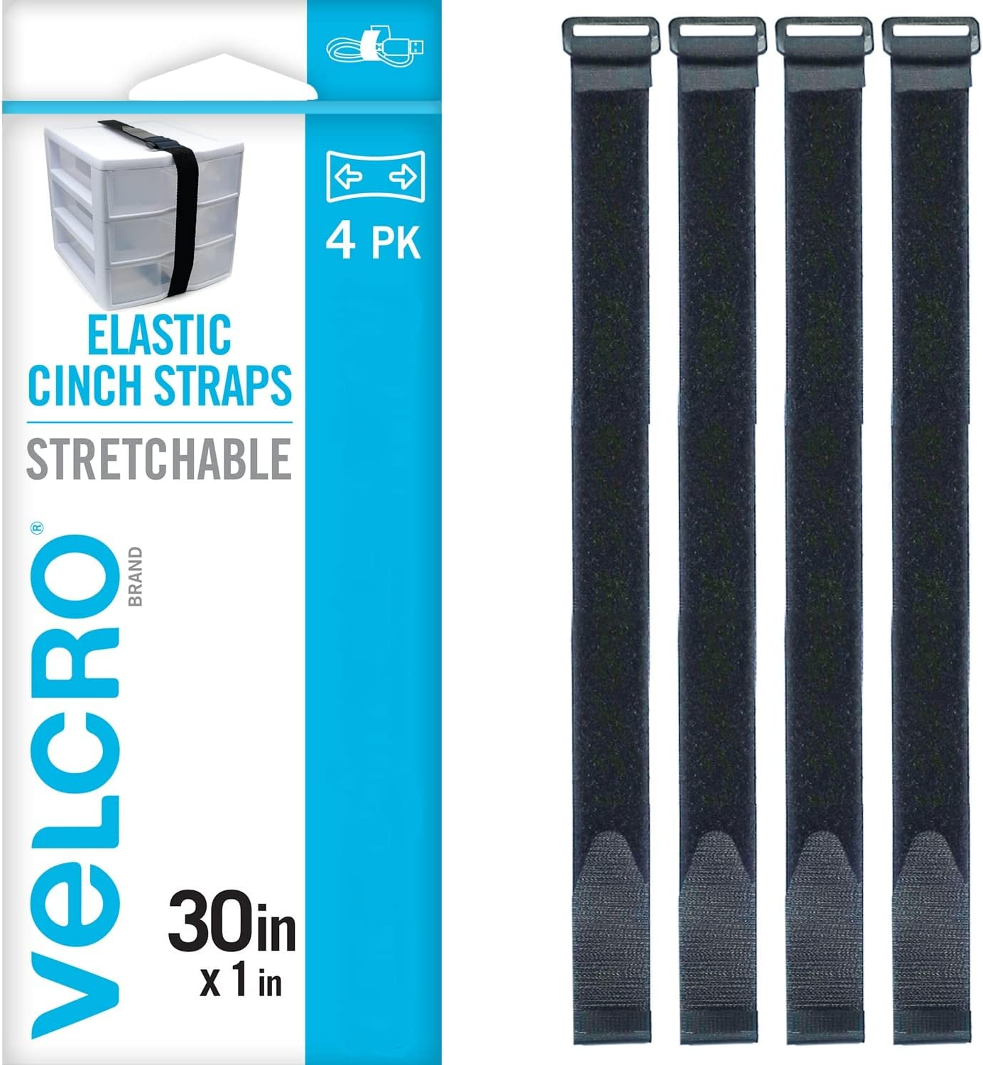 30 Inch Elastic Straps 4 Pack | Stretchable and Adjustable for Snug Fit ...