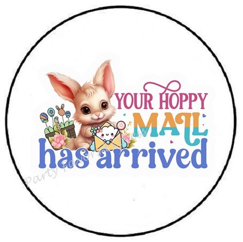 YOUR HOPPY MAIL HAS ARRIVED EASTER ENVELOPE SEALS LABELS STICKERS PARTY ...