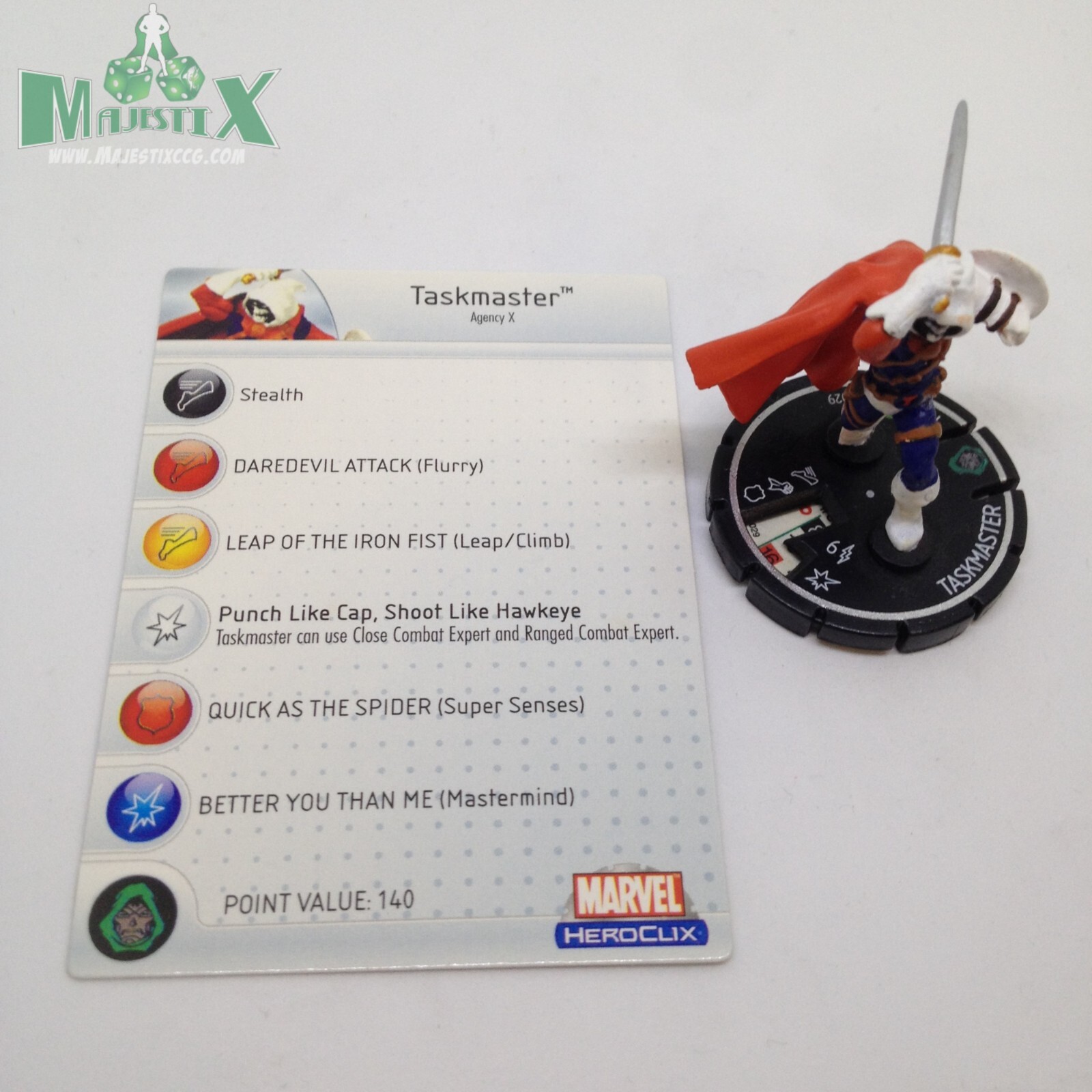 Heroclix - Taskmaster 029 - Avengers - Uncommon W/ Card | eBay