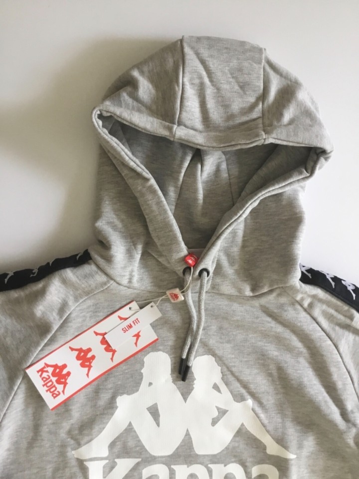 KAPPA Men’s Hoodie Cotton Grey White Black Jacket Banda Hurtado Slim ...
