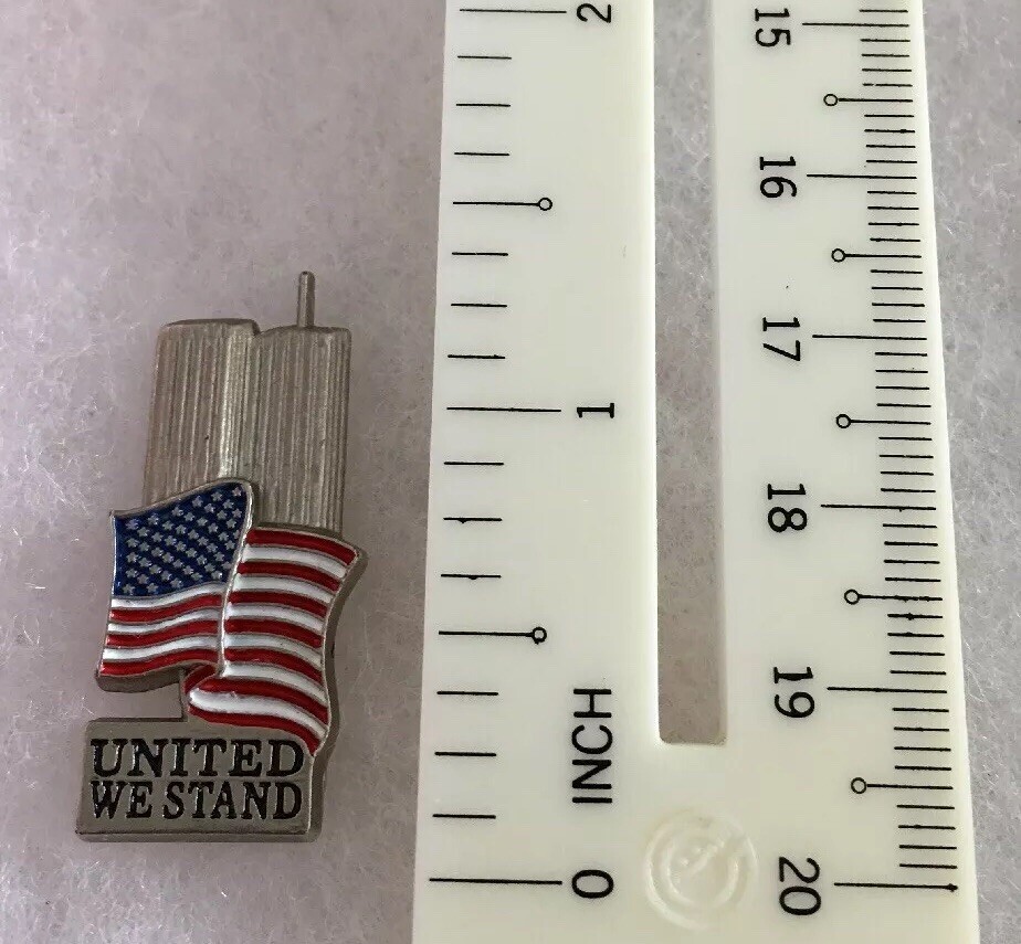 United We Stand Lapel Pin Twin Towers Tie Tack 911 NYC 3D Pin Flag A483 ...