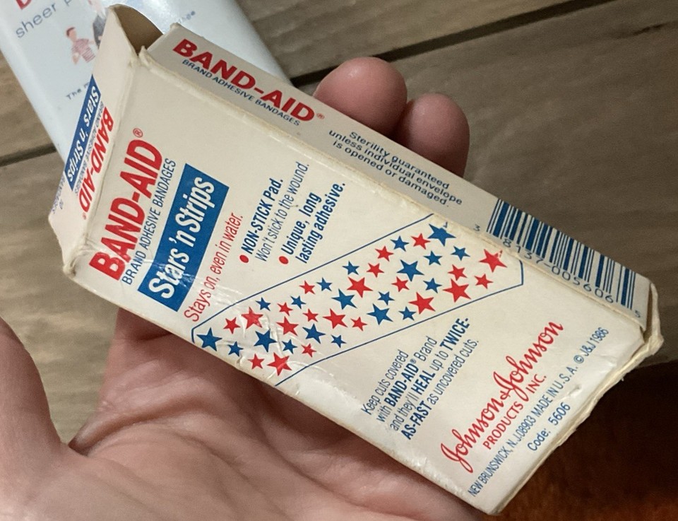 Vintage Band-Aid Bandages Strips Lot - A&P, Tin Box Lady Blue Dress ...