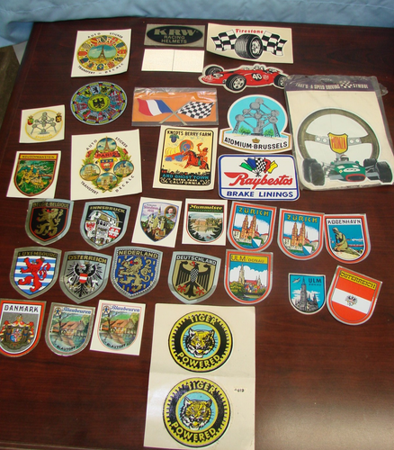 Lot 32 Vintage Decals Travel Historic Germany Racing Firestone Auto ...