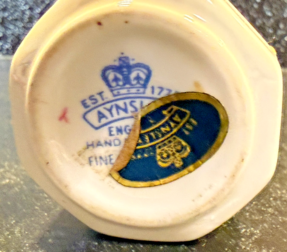 Aynsley England Bone China Floral Posy Bouquet Roses Figurine 2.5” Hand ...