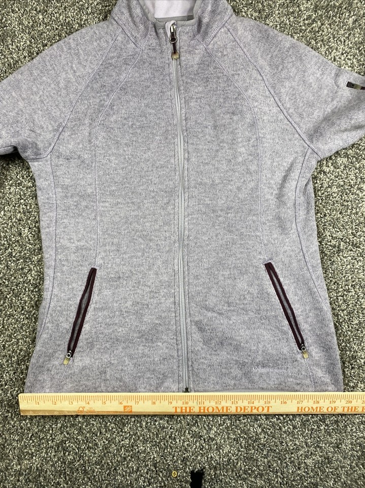 Eddie Bauer Jacket Womens Large Lavender Fleece Full Zip Front Pockets ...