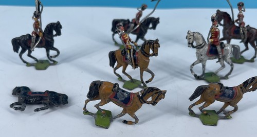 Heyde 25 mm BRITISH colonial lancers Lead Toy Soldiers 6 Mounted & 3 ...