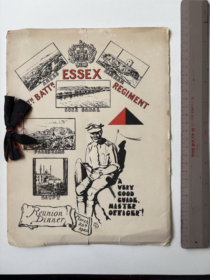 5th Battalion Essex Regiment WW1 Reunion Dinner 1920 Programme. | eBay UK