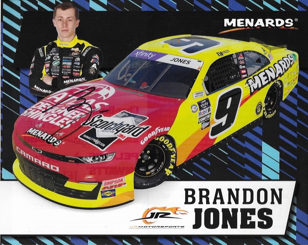 SIGNED 2023 BRANDON JONES "ATLAS SHINGLES JRM" #9 NASCAR XFINITY SERIES POSTCARD | eBay