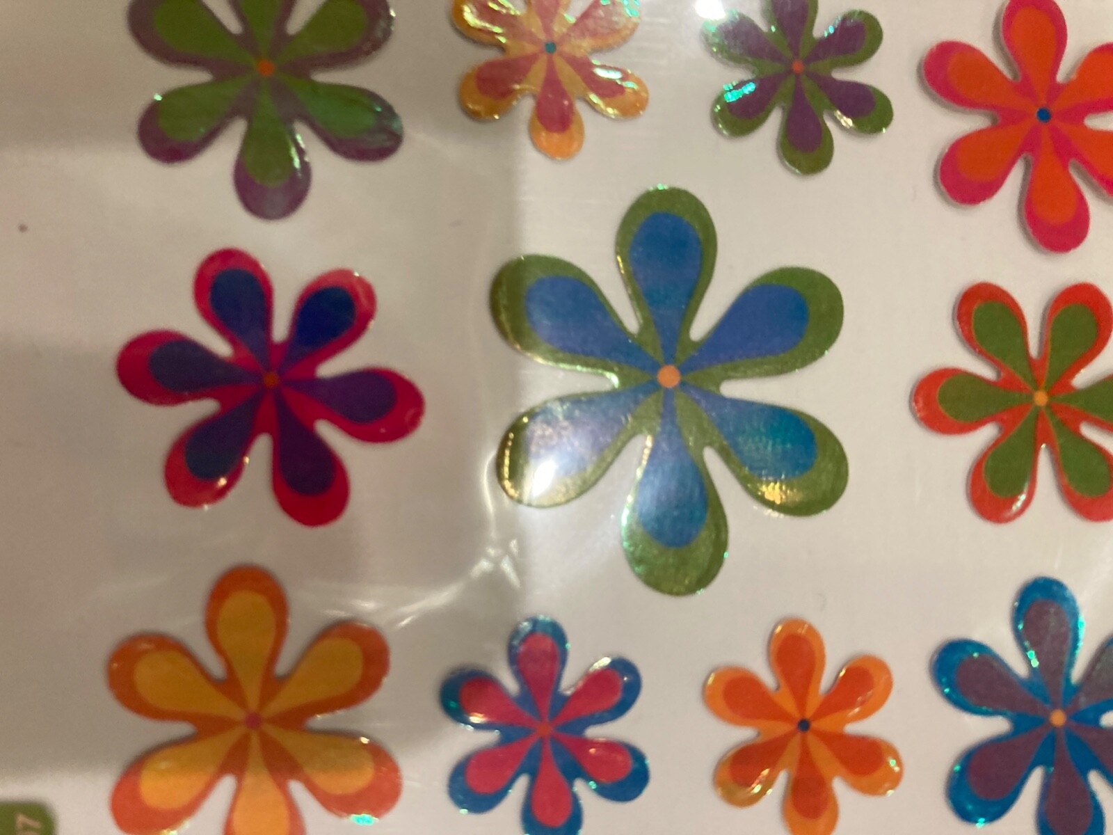 Sticko bright shiny metallic funky flower stickers- 25 pieces | eBay