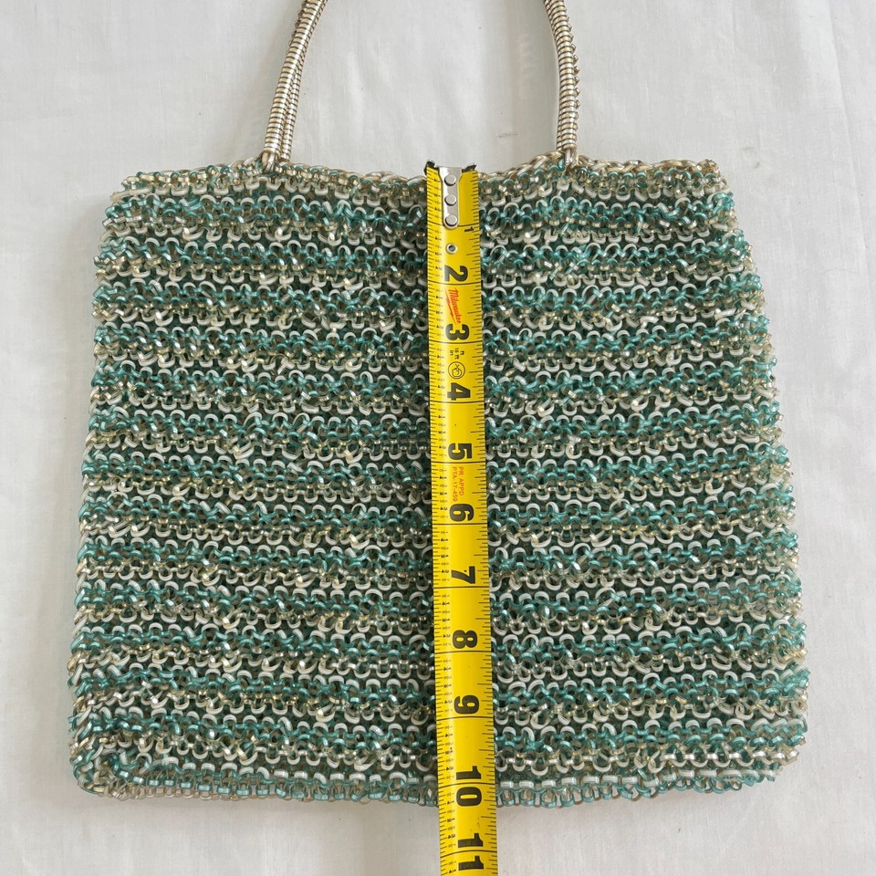 ANTEPRIMA Tote Bag Handbag Blue Gold White Mesh PVC Wire Square | eBay