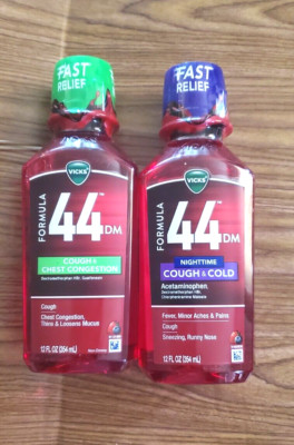 2 PACK VICKS FORMULA 44 COUGH & CHEST CONGESTION, NIGHTTIME COUGH ...