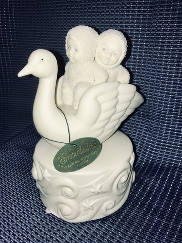 Decor Christmas Snowbabies “Take Me with You” Music Box Swan Deptarment ...