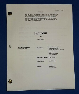 DAYLIGHT original script 1996 SYLVESTER STALLONE ACTION VIGGO MORTENSEN ...