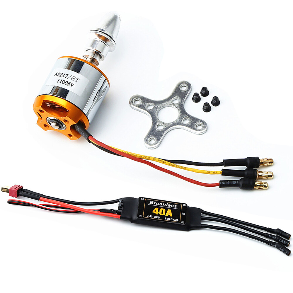 1100KV Brushless Motor 40A ESC T plug Set For RC Fixed Wing Plane RC ...