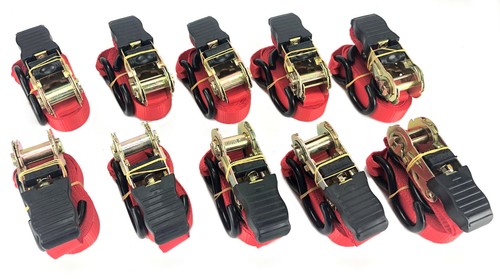 Ratchet Strap 1"x10' Rubber Coated S Hook Ratcheting Handle Quick ...