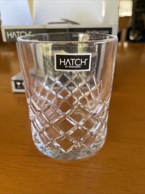 Set of 4 Heavy Cut Crystal Whiskey Double Old Fashion Glass - 4" Hatch ...