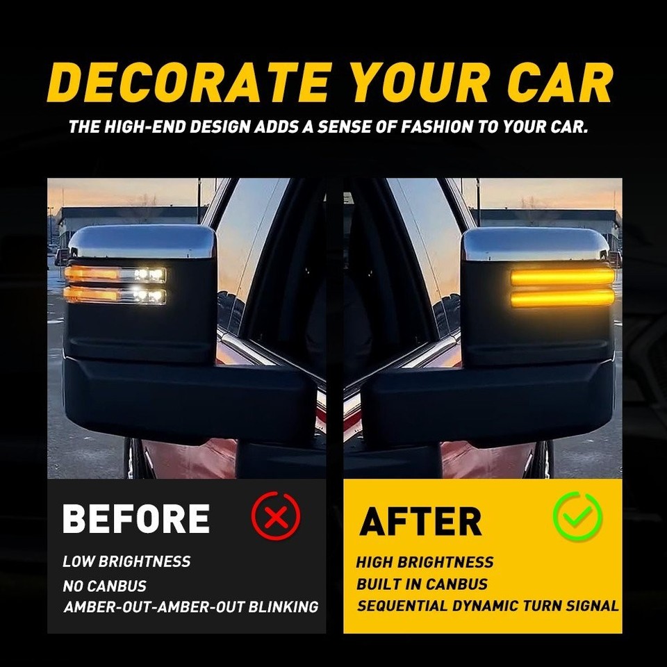 Sequential LED Mirror Side Blinker Lights For 2020-24 Chevrolet ...