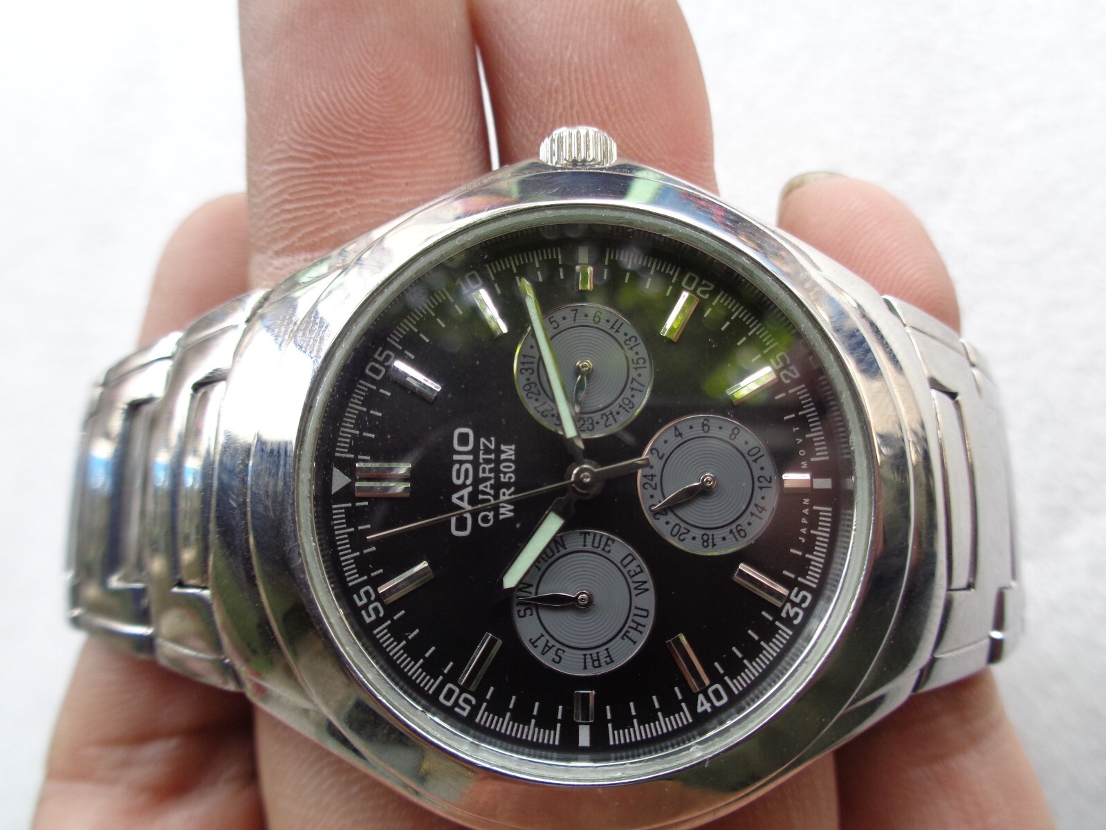 VTG CASIO MTP-1247 |5420| MULTIFUNCTION ANALOG BLUE DIAL MENS QUARTZ ...