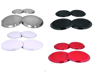 NEW 4 PC STAINLESS STEEL COLOURED HOB COVER PROTECTOR METAL RING ...