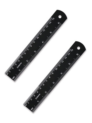50 Pack Metal Rulers for School Kids, 6 Inch Aluminum Ruler Bulk with ...