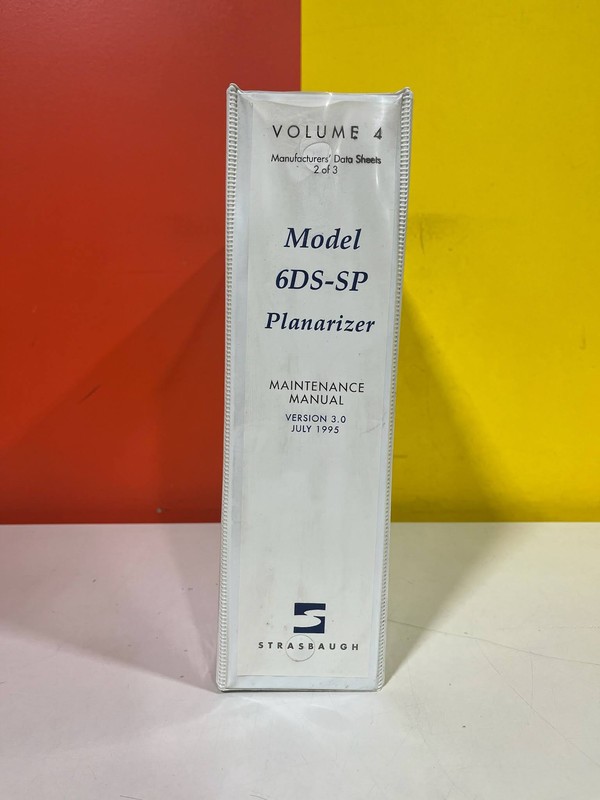 STRASBAUGH 6DS-SP Planarizer Maintenance Manual | eBay