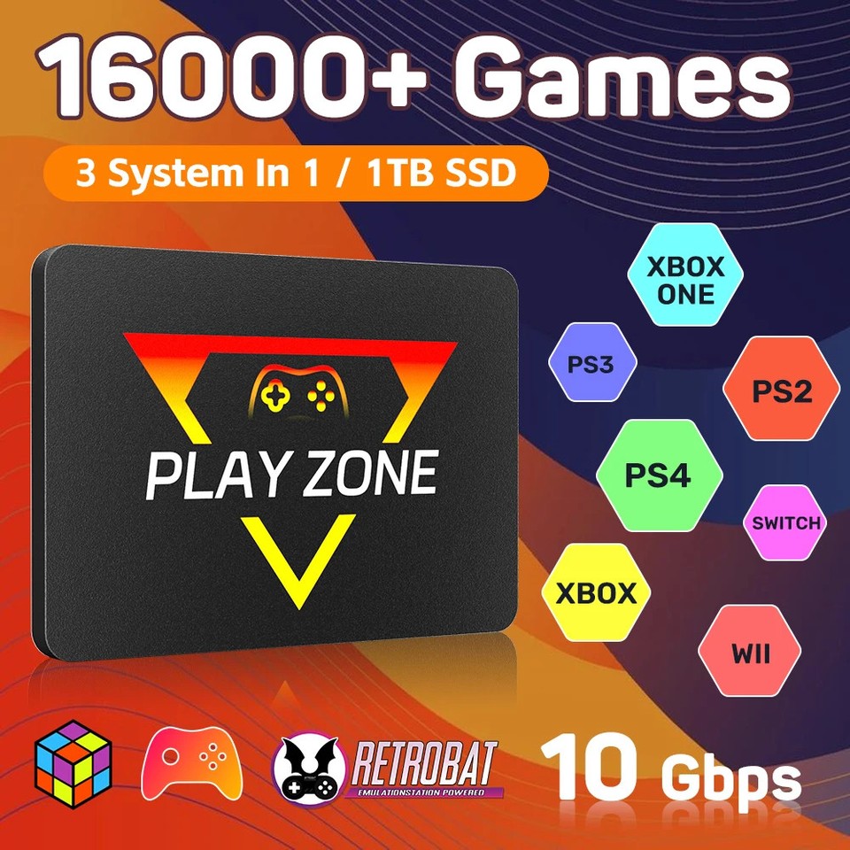 Playzone 1TB SSD Retro Game Consoles Ps5/Ps4/Ps3/Xbox One/Switch + 80 emulators | eBay