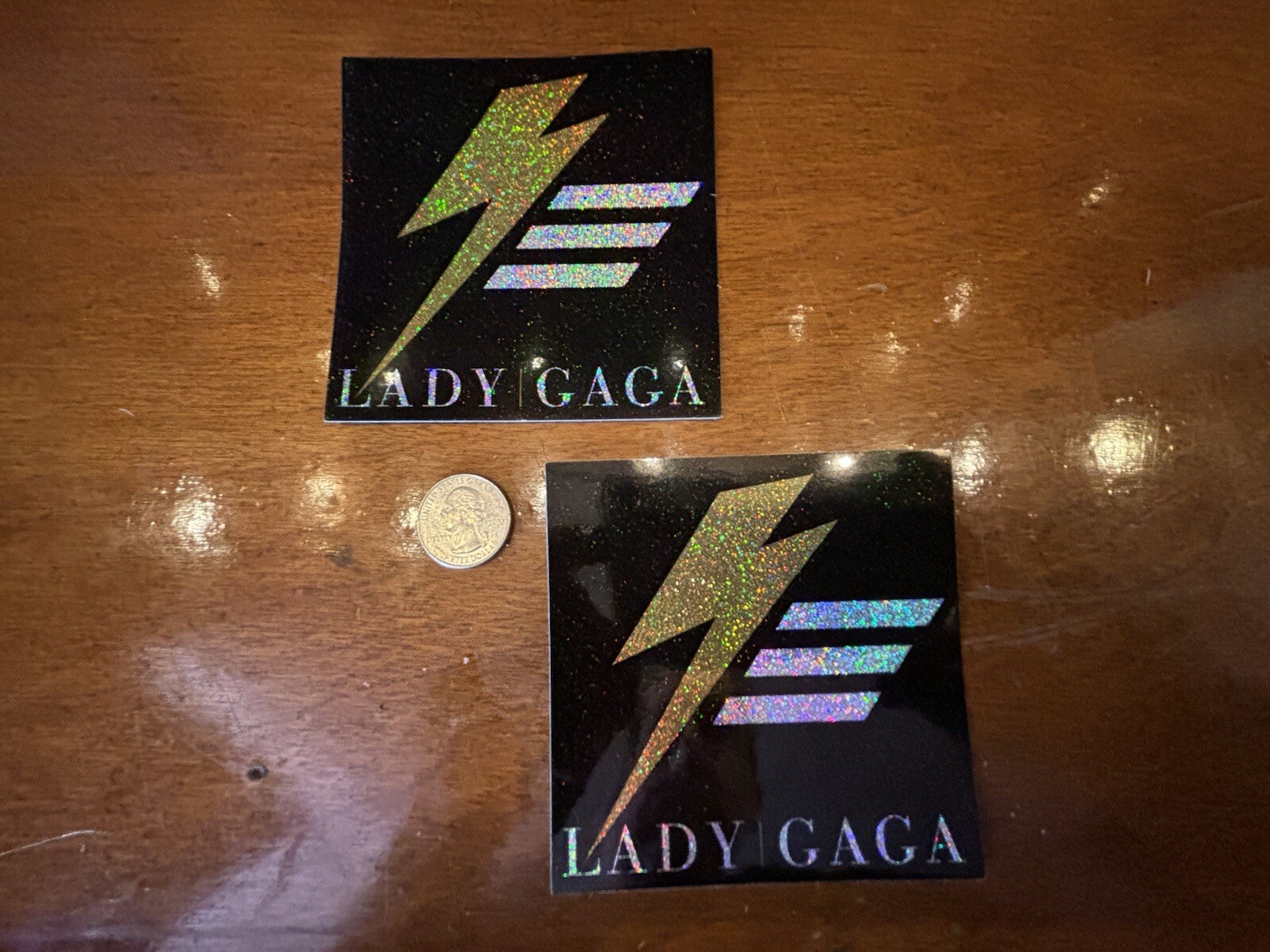 Lady Gaga The Fame Glittery Stickers (set of 2)-4x4 -Plus free flag ...