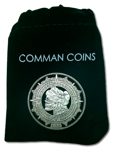 Hobo Coin Cut Coin Morgan Skull Inside Old Mayan Calendar Zodiac Goth ...