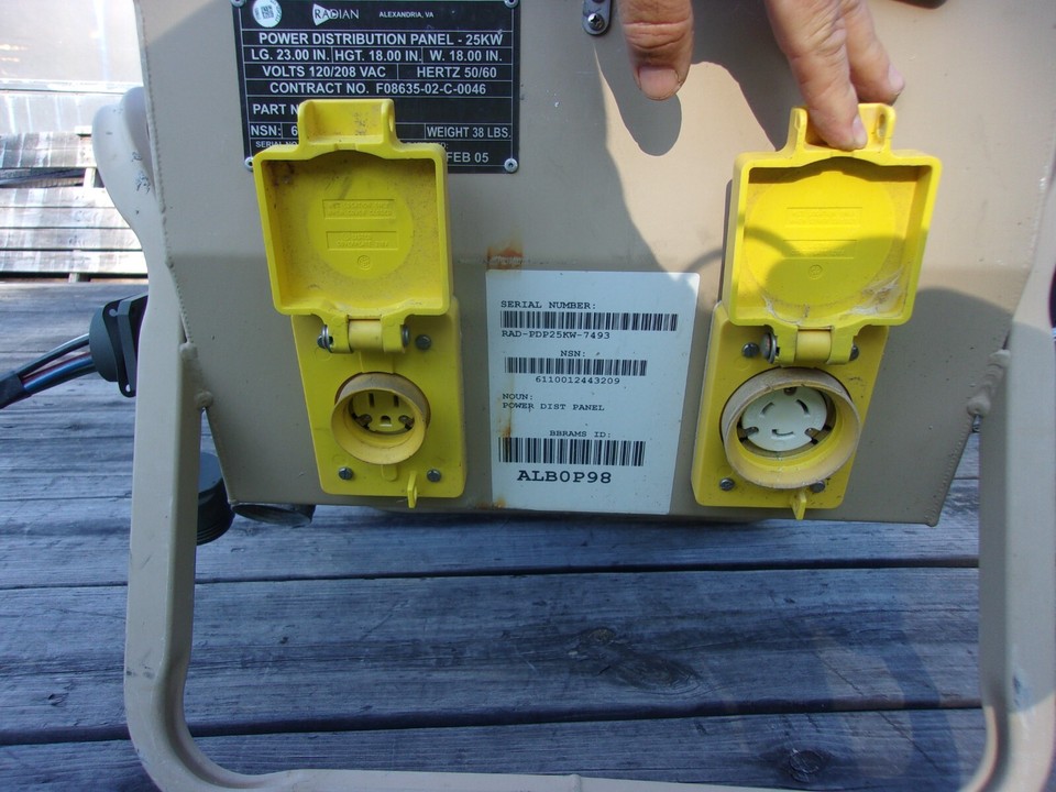 MILITARY SURPLUS GENERATOR POWER DISTRIBUTION PANEL BOX 60 AMP 3 PHASE ...