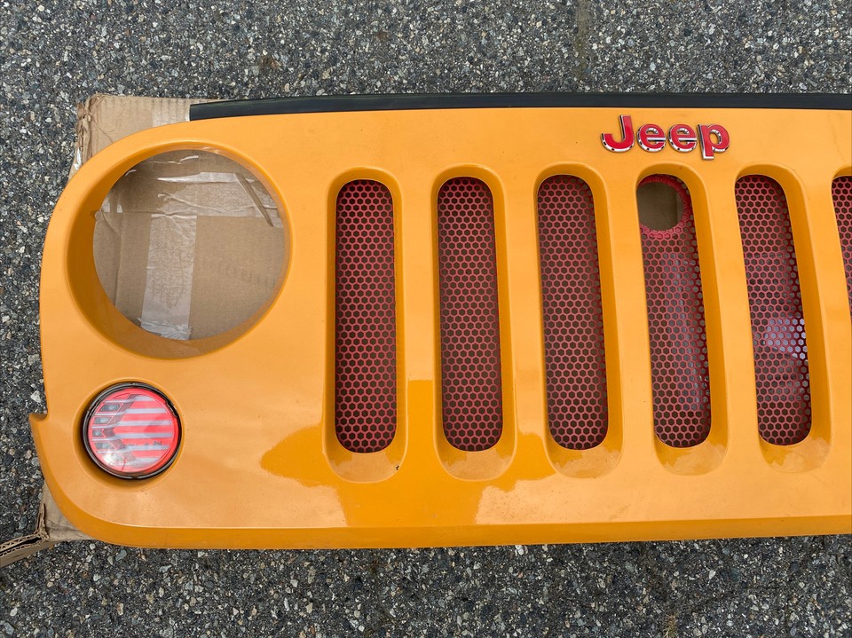 2007-2018 Jeep Wrangler JK Satin Black Front Grille w/ Jeep Logo Mopar ...