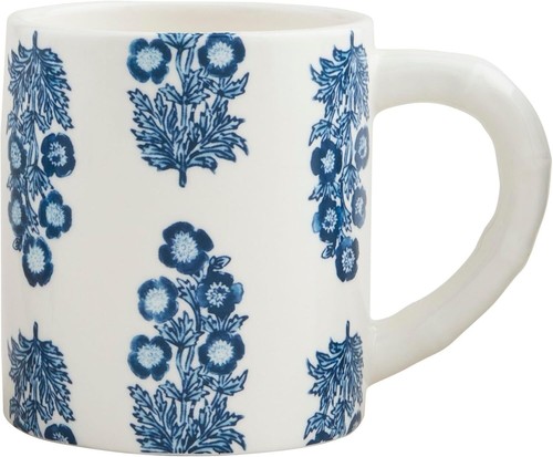 Mud Pie 15 oz Block Print Mug, Blue,Mugs | eBay