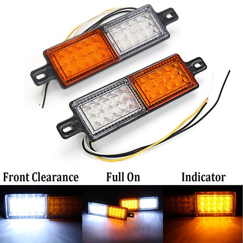 White Amber LED Front Indicator Park Lights TJM Bullbar Marker Lamp ARB ...