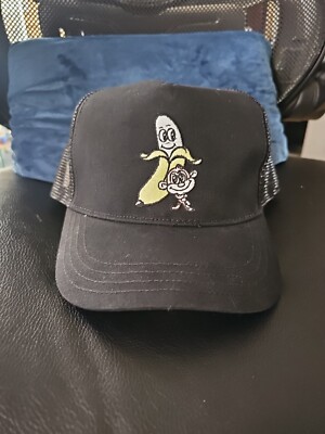 New Bananas Monkey Black Graphic Trucker Hat Snapback Cap One Size | eBay
