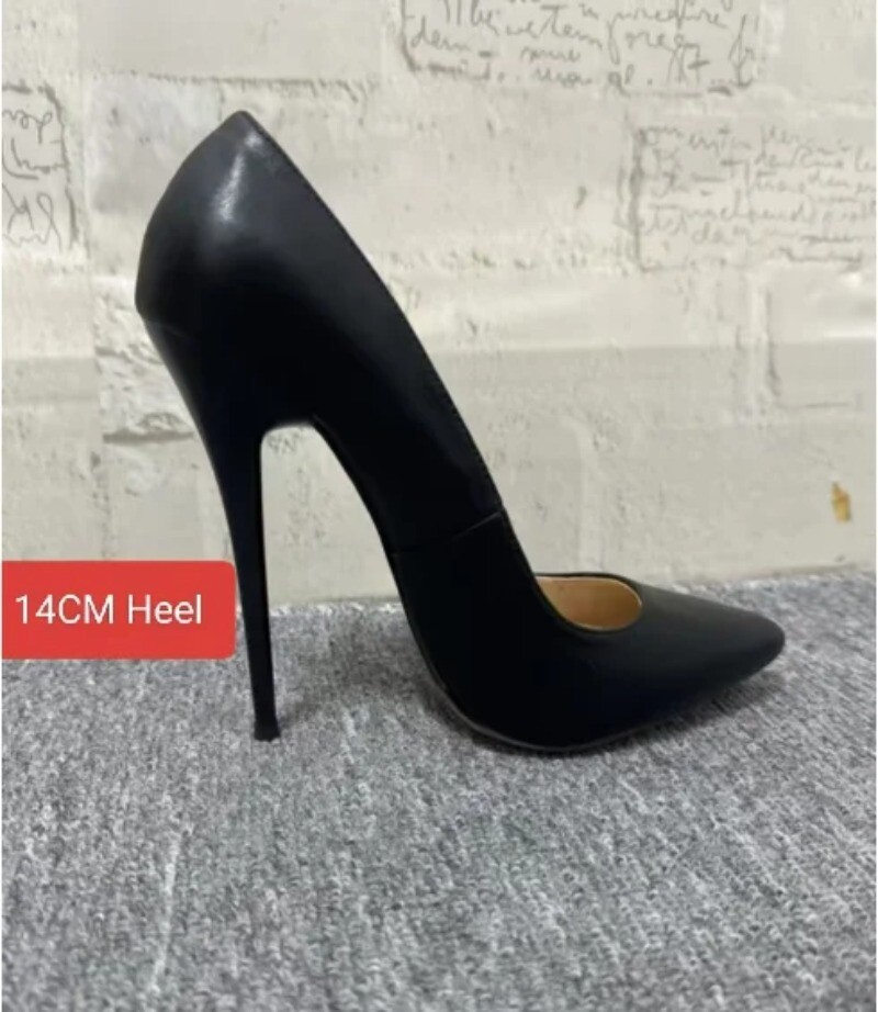 Women 16cm Pumps Shallow High Heels Pointed Toe Stilettos Shoes Big ...